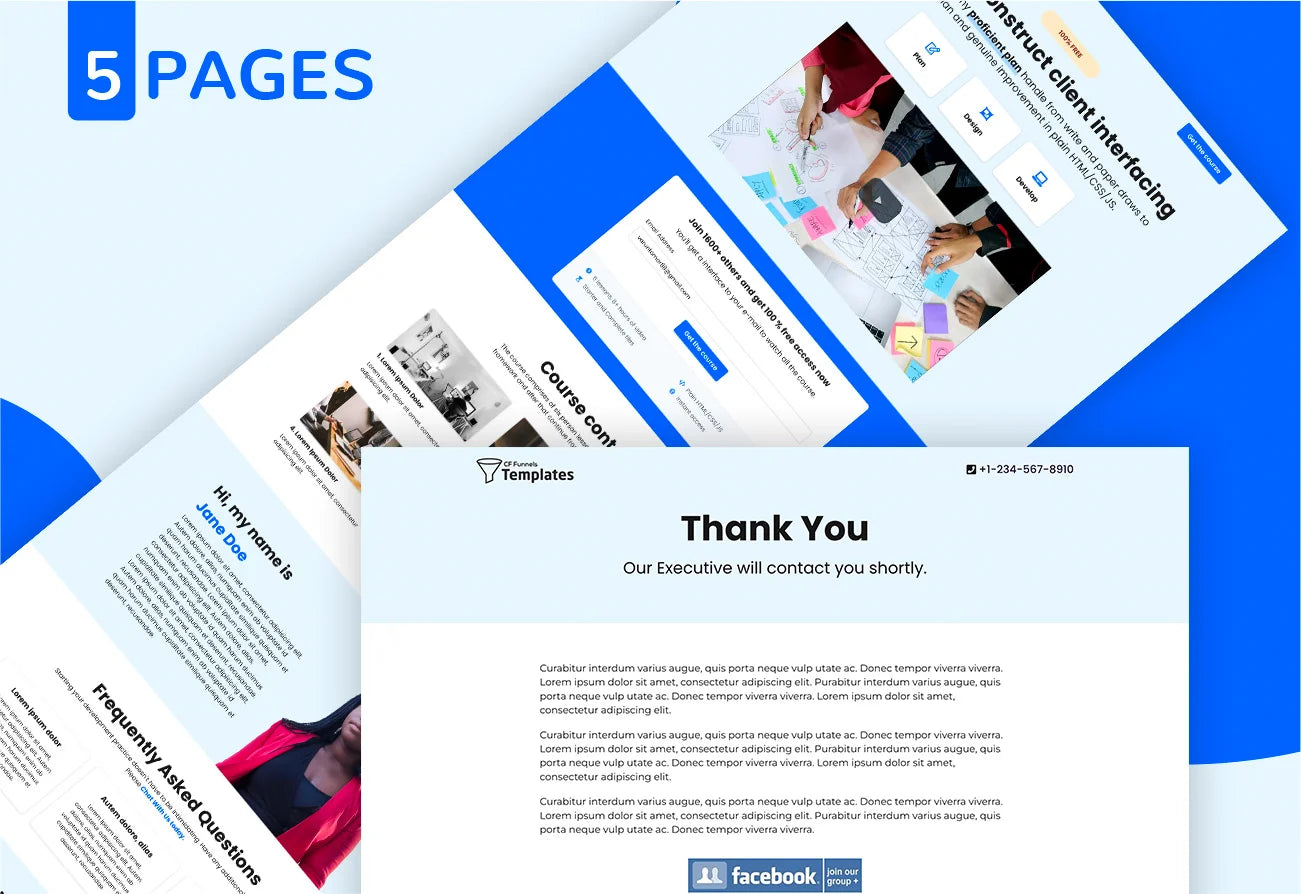 ClickFunnels 2.0 Course Sales Funnel Template for Web Developmet